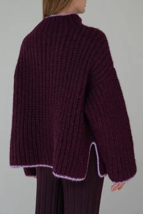 SSKEIN Sylvie Handknit Pullover - Aubergine