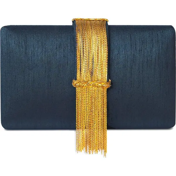 SIMITRI Jewel Fringe Clutch - Teal