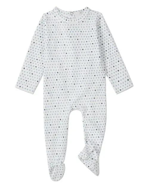 MINIMOI Petite Stars Cotton Rich Footie - Pearl Blue