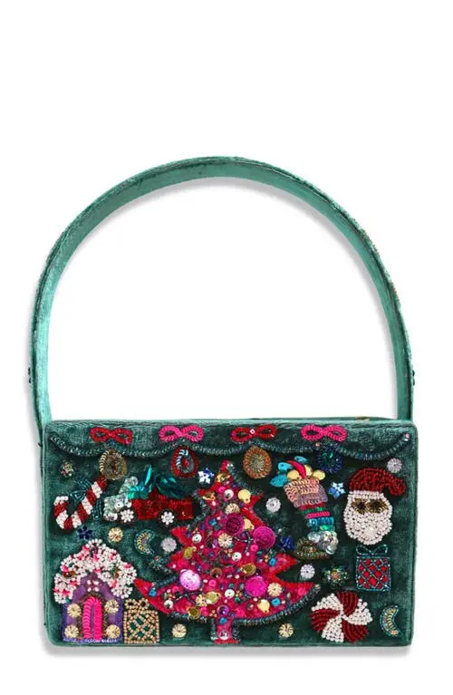 SIMITRI Embroidered Velvet Box Clutch