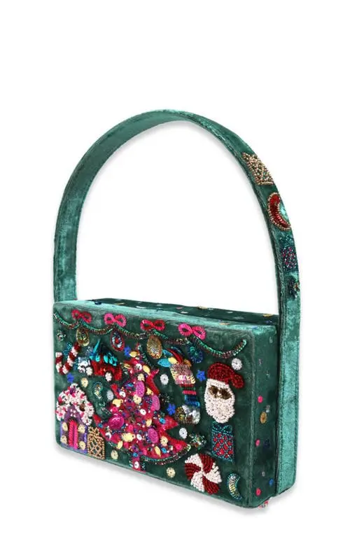 SIMITRI Embroidered Velvet Box Clutch