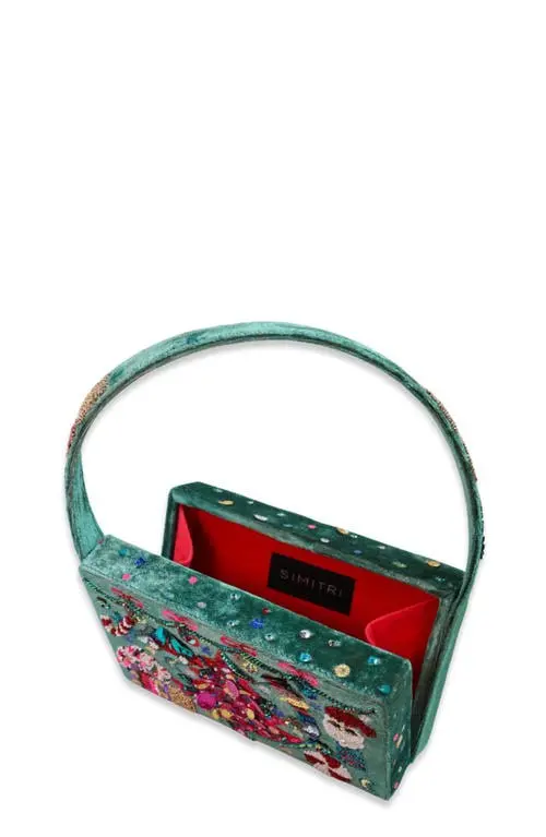 SIMITRI Embroidered Velvet Box Clutch