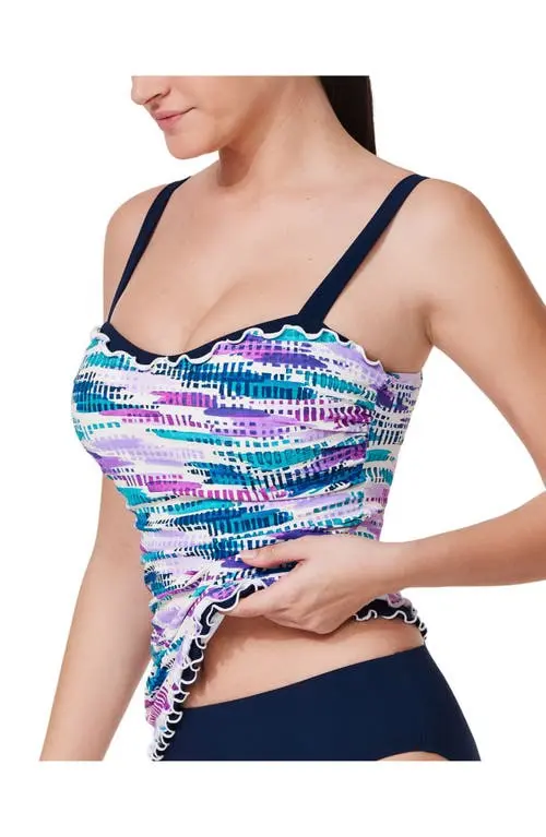 GOTTEX Canva Tricolore E-cup Tankini Top - Multi-blue
