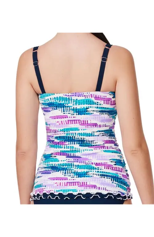 GOTTEX Canva Tricolore E-cup Tankini Top - Multi-blue