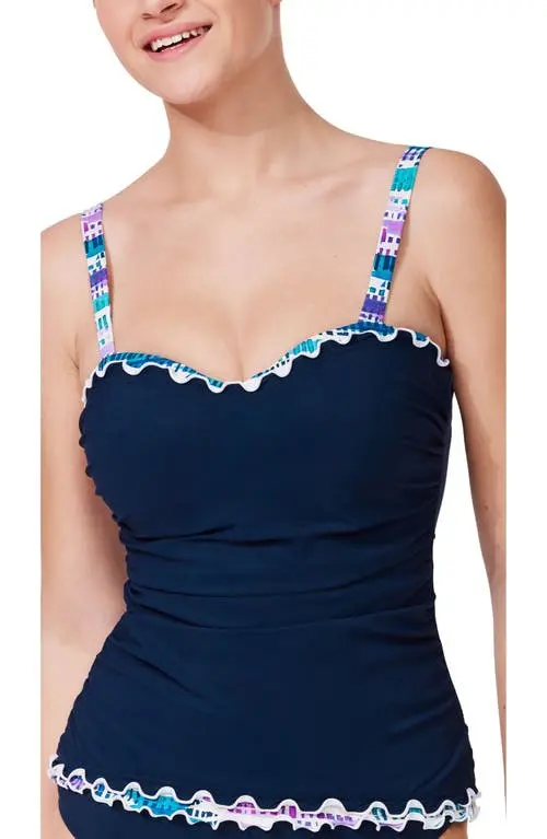 GOTTEX Canva Tricolore E-cup Tankini Top - Navy