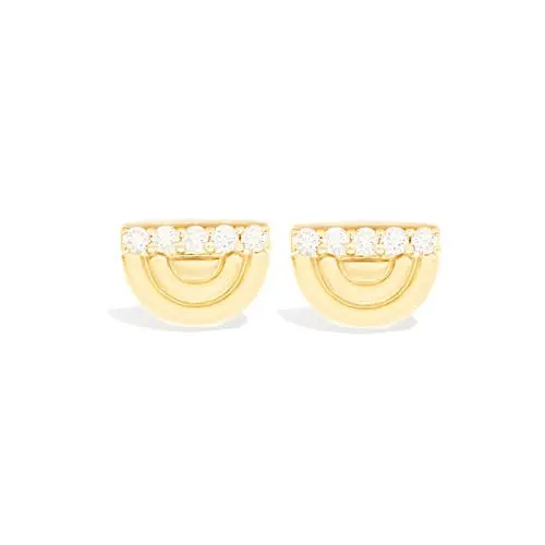 CAMPBELL + CHARLOTTE Edge Ferris Wheel Stud Earrings - Diamond-gold
