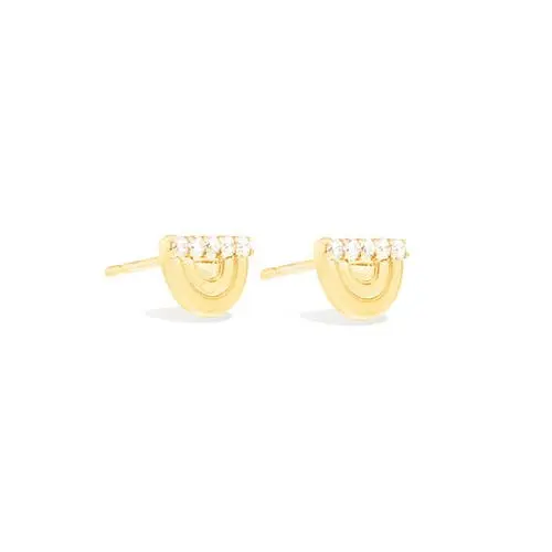 CAMPBELL + CHARLOTTE Edge Ferris Wheel Stud Earrings - Diamond-gold