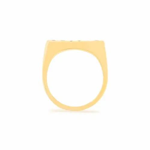CAMPBELL + CHARLOTTE Edge Straight Stacking Ring - Orange Sapphire-gold