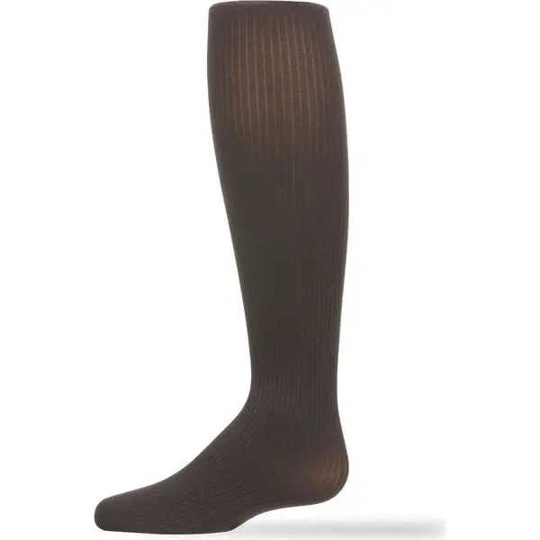 MEMOI Opaque Fine Ribbed Tights - Charcoal