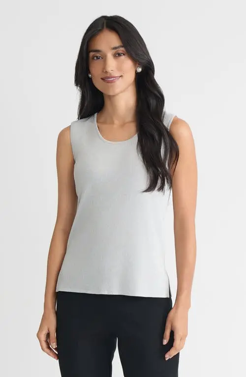 Ming Wang Mid-length Knit Tank - Silver