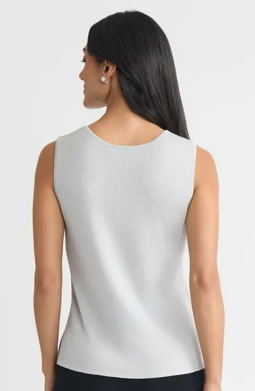Ming Wang Mid-length Knit Tank - Silver