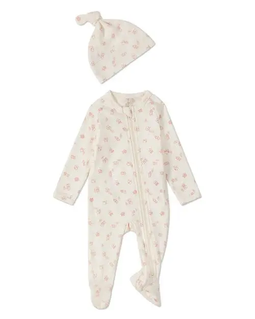 MINIMOI 2-piece Stretch Cotton Footie Set - Pink