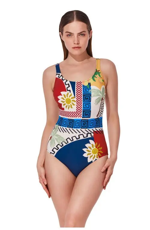 GOTTEX Positano Scoop Neck One Piece - Multi