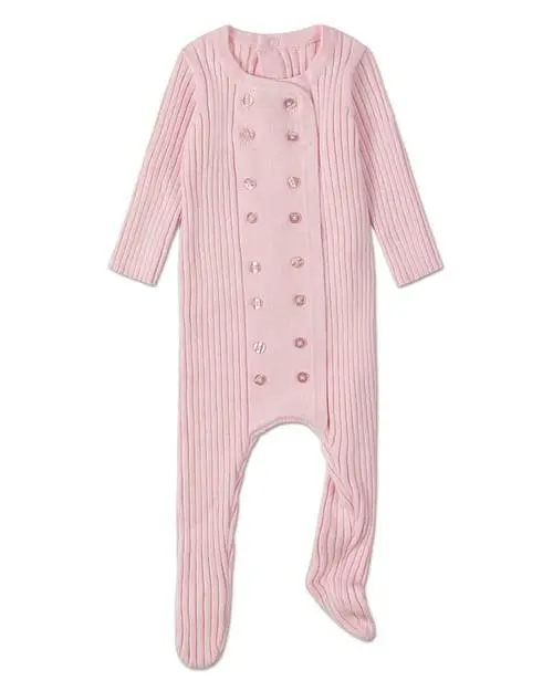 MINIMOI Sweater Rib Footie - Pink