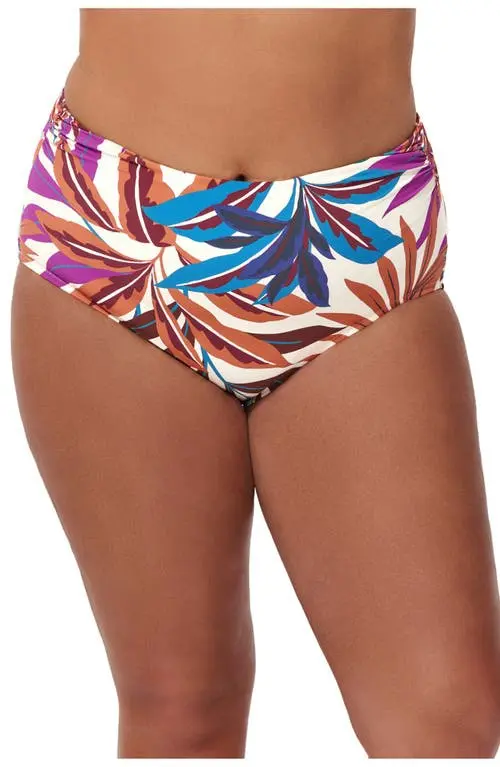 GOTTEX Plantopia Shirred High Waist Swim Bottom - Multi