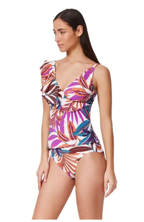 GOTTEX Plantopia Ruffle V Neck Tankini - Multi