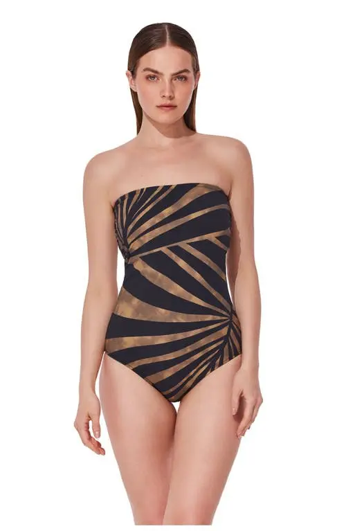 GOTTEX Desert Queen Bandeau One Piece - Black-brown