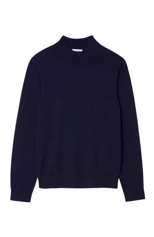 Sandro Wool High Neck Sweater - Midnight Blue