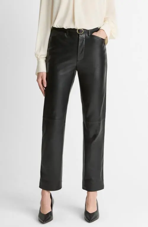 Vince Straight Leg Leather Pants