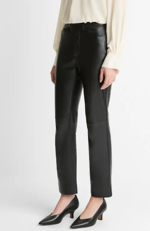 Vince Straight Leg Leather Pants