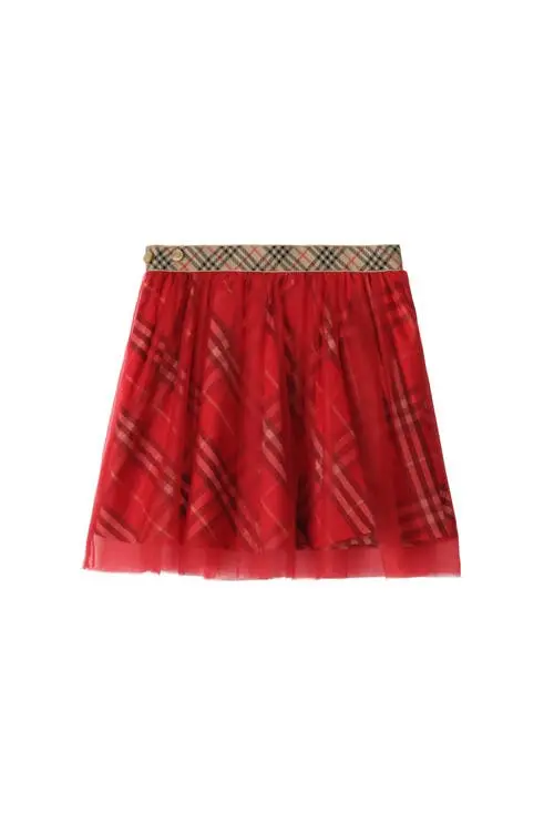 Burberry Check Tulle Skirt