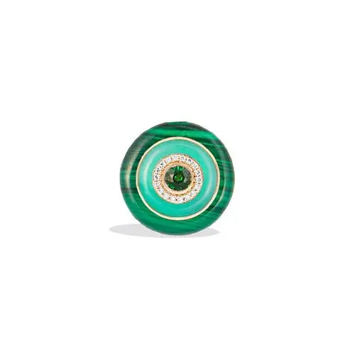 CAMPBELL + CHARLOTTE Evolve Stone Inlay Cocktail Ring - Green- Gold