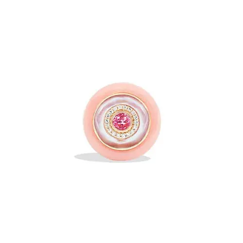 CAMPBELL + CHARLOTTE Evolve Stone Inlay Cocktail Ring - Pink- Gold