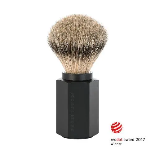 MUHLE Hexagon Silvertip Badger Shaving Brush - Graphite