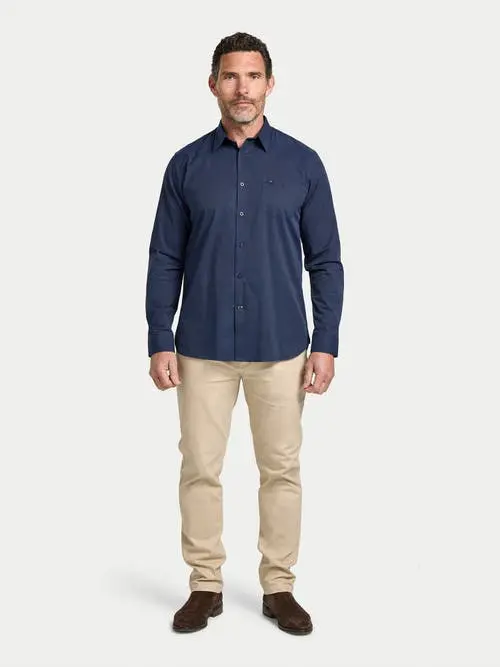 RAGING BULL Long Sleeve Dash Dobby Cotton Shirt