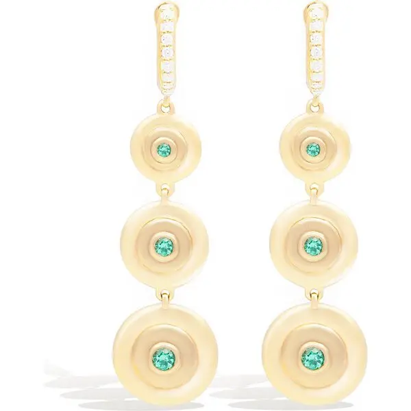 CAMPBELL + CHARLOTTE Evolve Chandelier Diamond Earrings - Emerald-gold