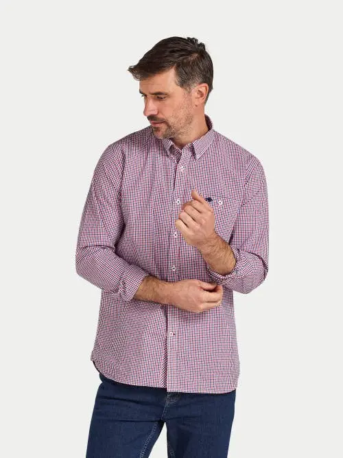 RAGING BULL Long Sleeve Graph Check Poplin Shirt