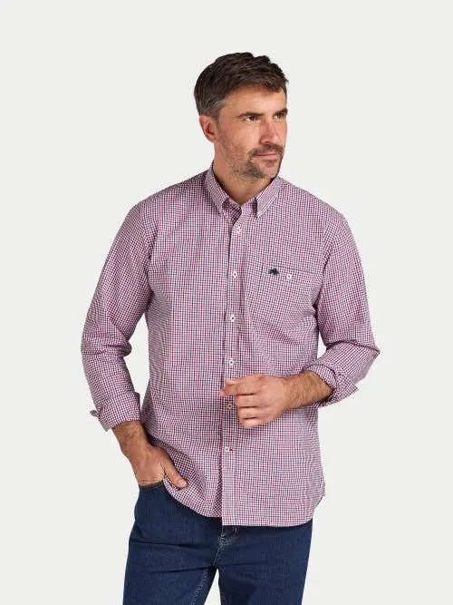 RAGING BULL Long Sleeve Graph Check Poplin Shirt