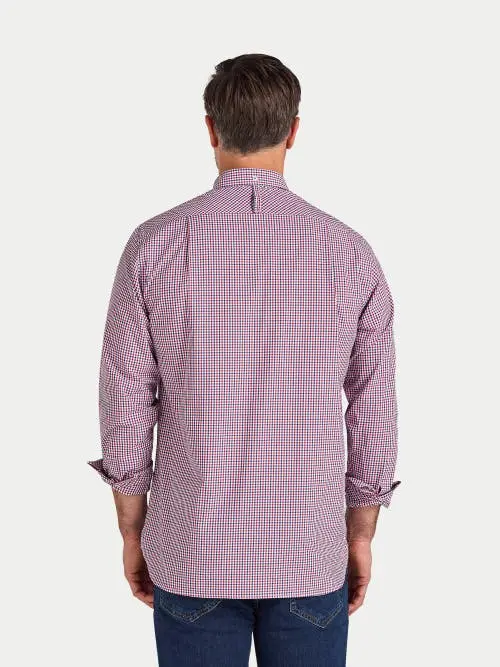 RAGING BULL Long Sleeve Graph Check Poplin Shirt