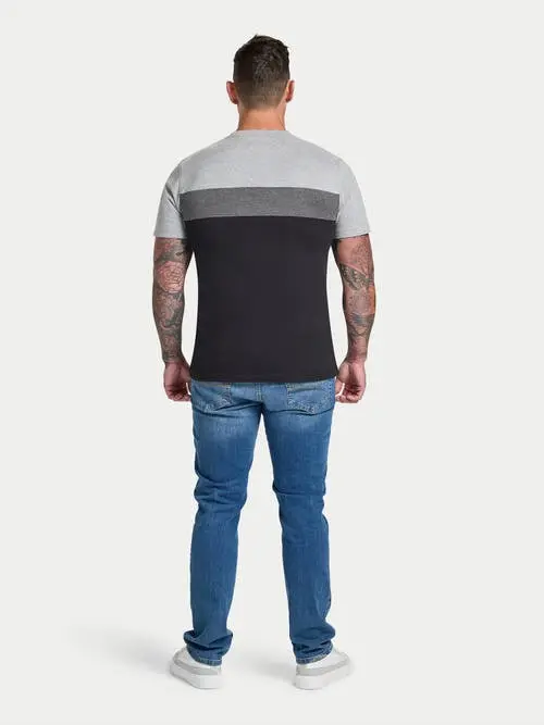 RAGING BULL Short Sleeve Crew Neck Panel T-shirt
