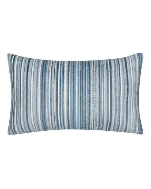 Elaine Smith Plush Velvet Stripe Indoor & Outdoor Woven Accent Pillow - Cloud