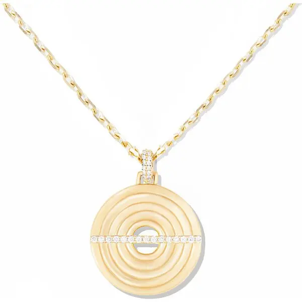 CAMPBELL + CHARLOTTE Edge Disk Pendant Necklace - Gold