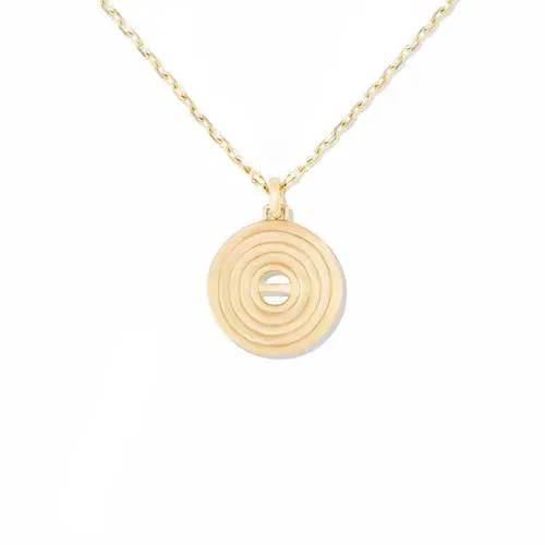 CAMPBELL + CHARLOTTE Edge Disk Pendant Necklace
