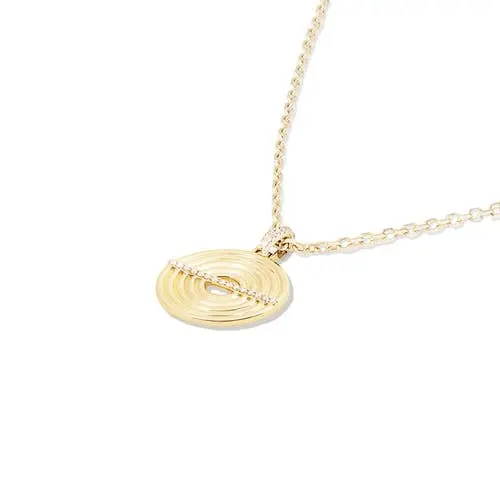 CAMPBELL + CHARLOTTE Edge Disk Pendant Necklace
