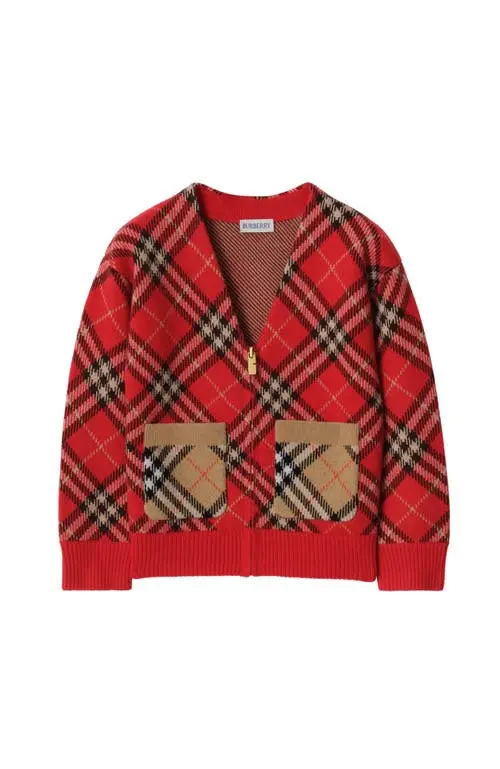 Burberry Check Wool Cardigan