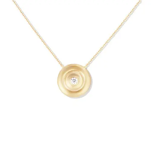 CAMPBELL + CHARLOTTE Evolve Small Disk Diamond Pendant Necklace - Diamond-gold