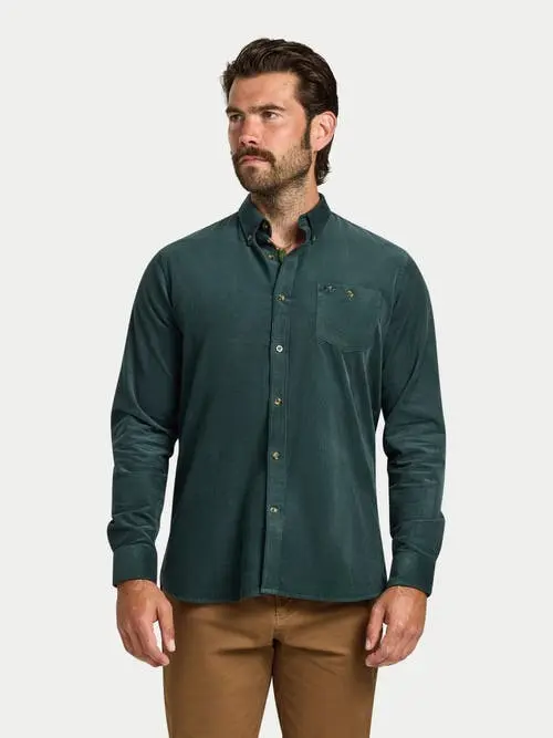 RAGING BULL Long Sleeve Soft Needle Corduroy Shirt - Forest