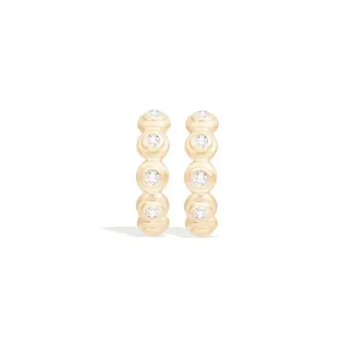 CAMPBELL + CHARLOTTE Evolve Huggie Earrings - Diamond-gold