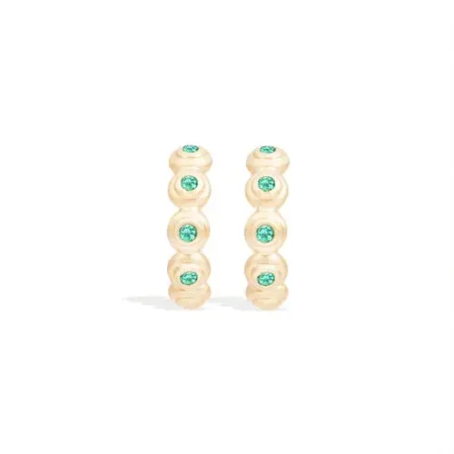 CAMPBELL + CHARLOTTE Evolve Huggie Earrings - Emerald-gold
