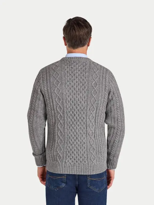 RAGING BULL Chunky Cable Crew Neck Knit Sweater