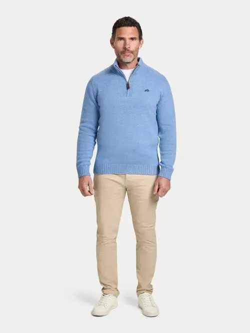 RAGING BULL Chunky Fleck Quarter Zip Knit Sweater