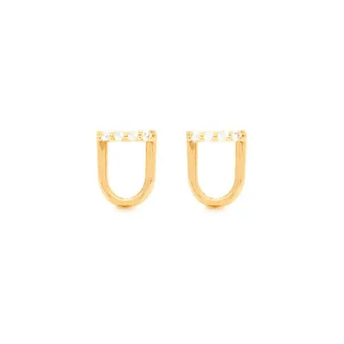 CAMPBELL + CHARLOTTE Edge Mini Link Stud Earrings - Gold