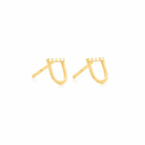 CAMPBELL + CHARLOTTE Edge Mini Link Stud Earrings