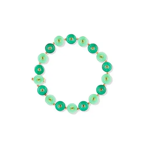CAMPBELL + CHARLOTTE Evolve Stone Inlay Bracelet - Green- Gold