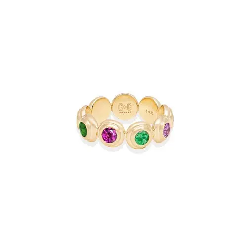 CAMPBELL + CHARLOTTE Evolve Stacking Ring - Garnet/ Amethyst/ Tsavorite