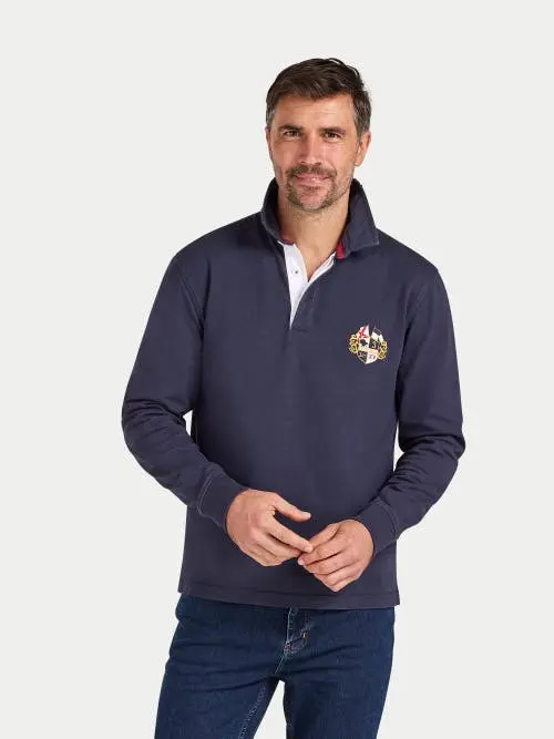 RAGING BULL Classic Long Sleeve Rugby Shirt - Navy